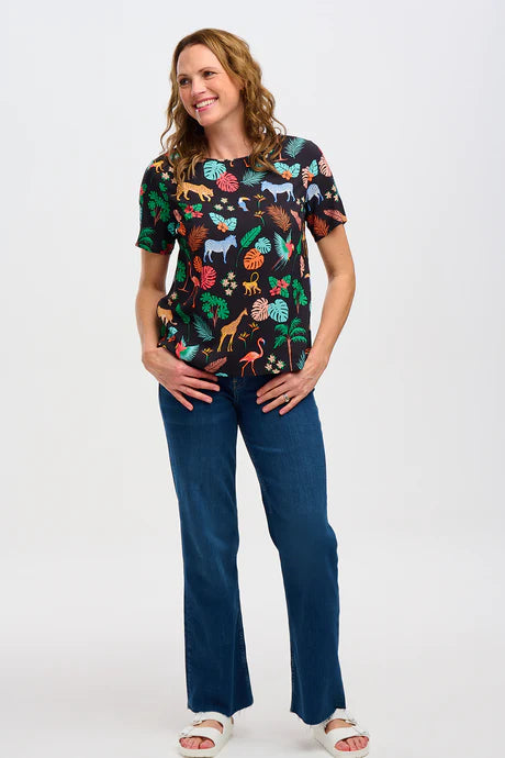 Beth Tropical Safari Top – Godiva Boutique