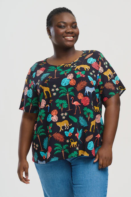 Beth Tropical Safari Top – Godiva Boutique